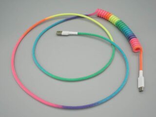 Quick-Ship White Coiled USB Keyboard Cable - Dream Cables